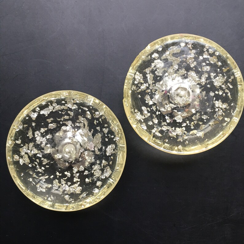 Silver Flake Lucite Acrylic Candle Stick Taper Base Holder - Etsy