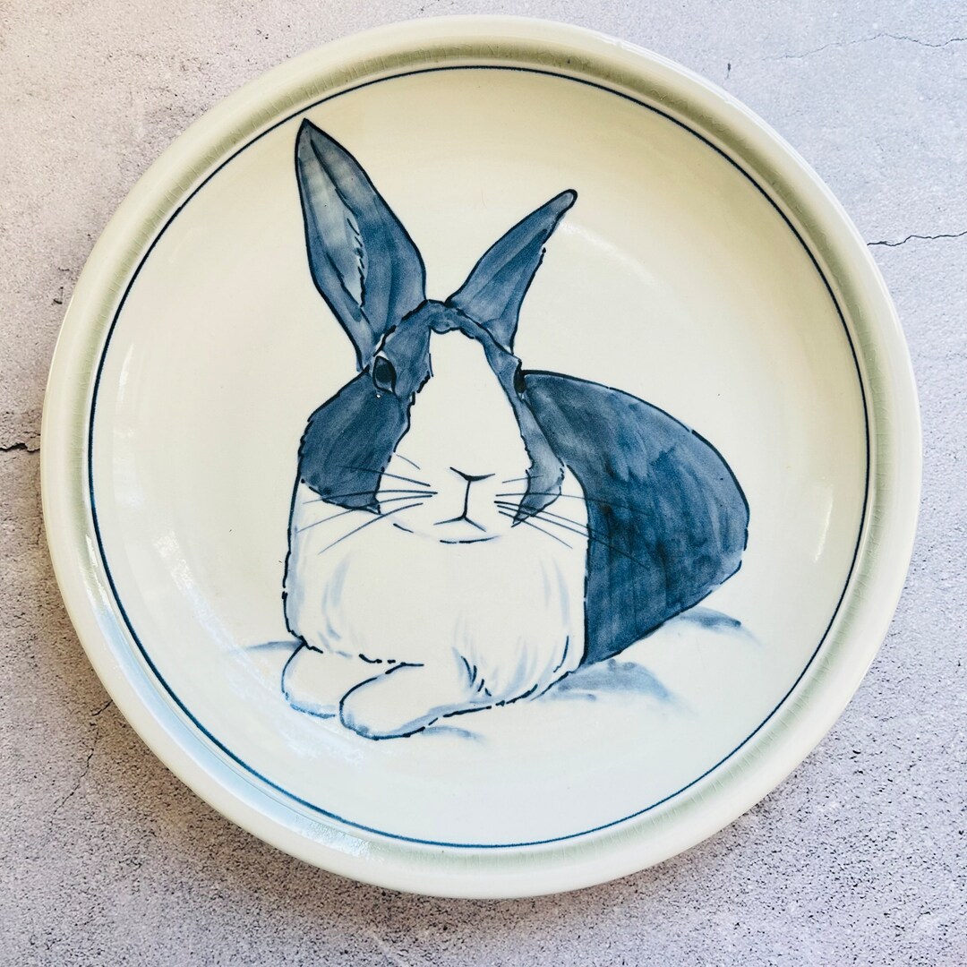 Ward Studio Art Pottery Bunny Rabbit Serving Bowl Signed 14 - Etsy