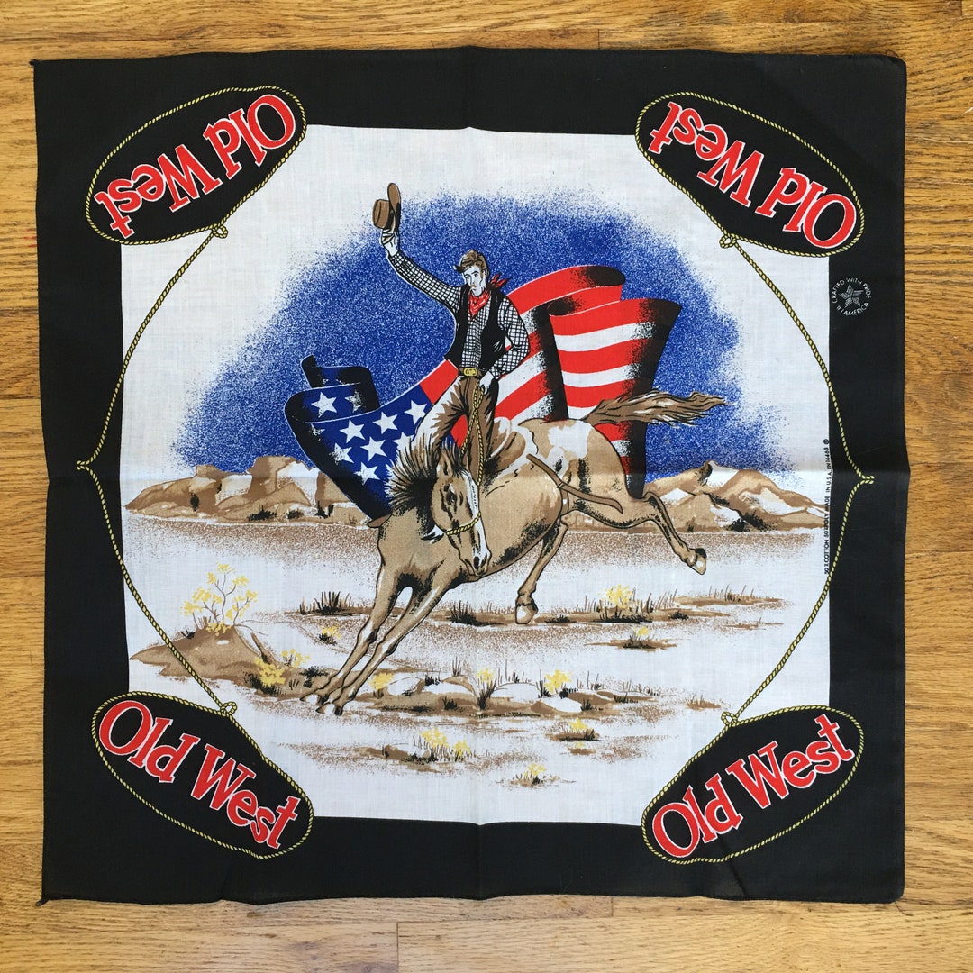 Old West Cowboy Rodeo Bandana Crafted With Pride in America 21.5" - Etsy