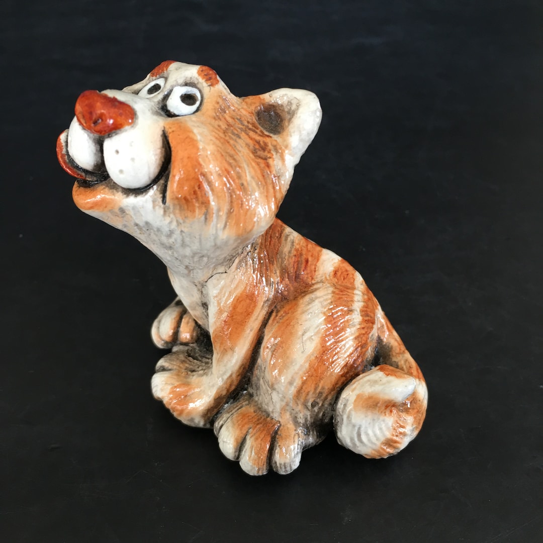 Beasties of the Kingdom John Raya Kitty Cat Tiger Figurine Signed 1989 ...