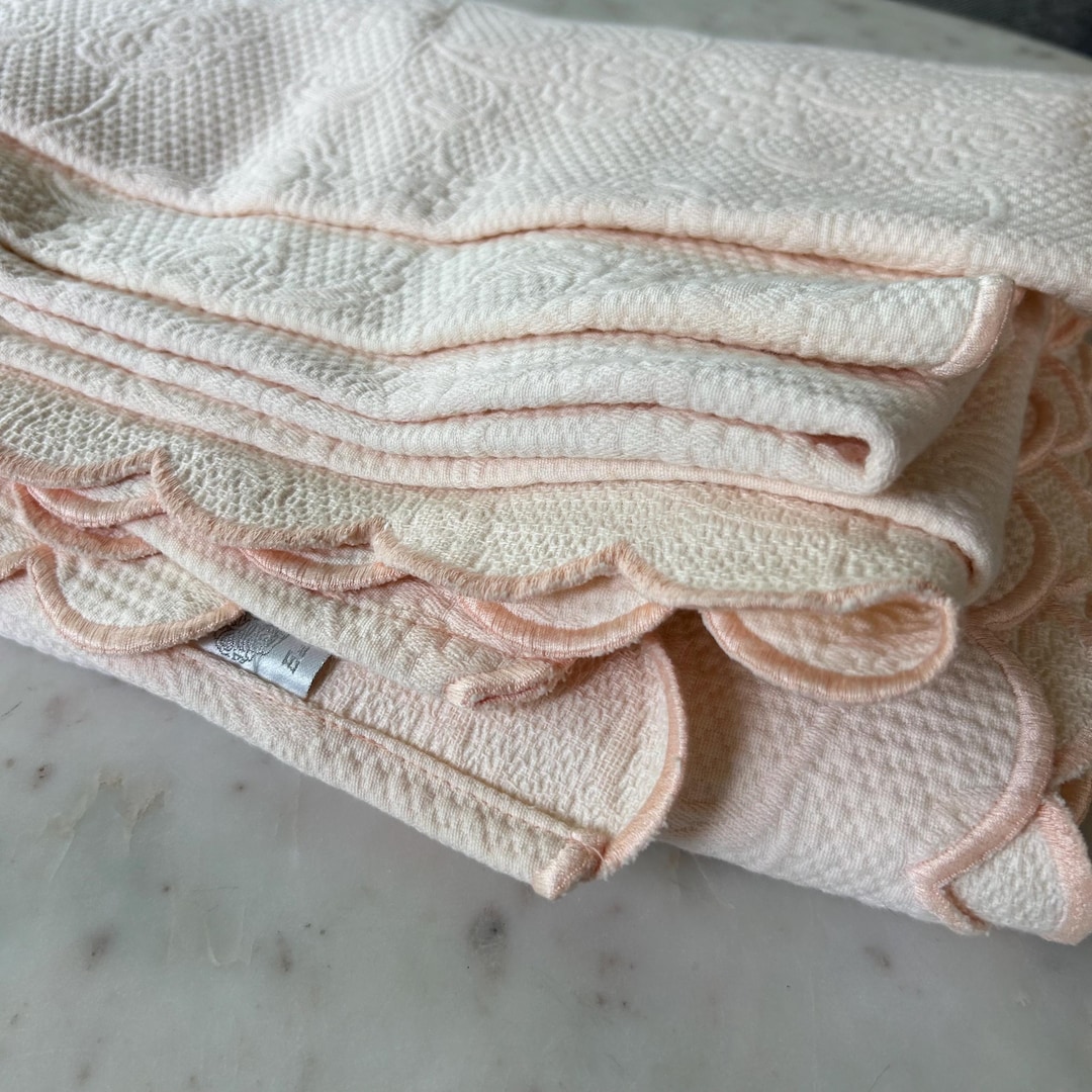 Sferra Bros European Collection Pastel Pink Floral Twin Bed Spread ...