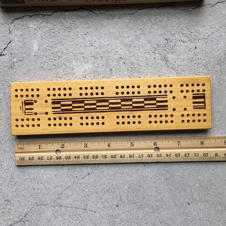 Baron Wood Vintage 2 Player Cribbage Board With Pegs - Etsy