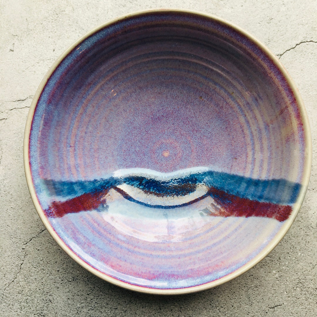 Purple Glazed Art Pottery Bowl - Etsy