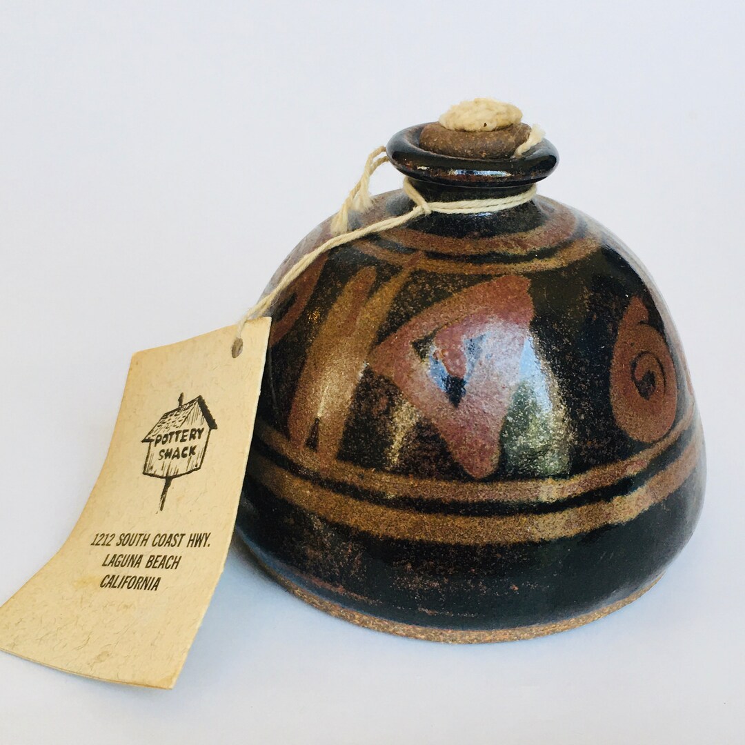 Pottery Shack Stoneware Decorative Art Oil Lamp or Weed Pot 3.5" - Etsy