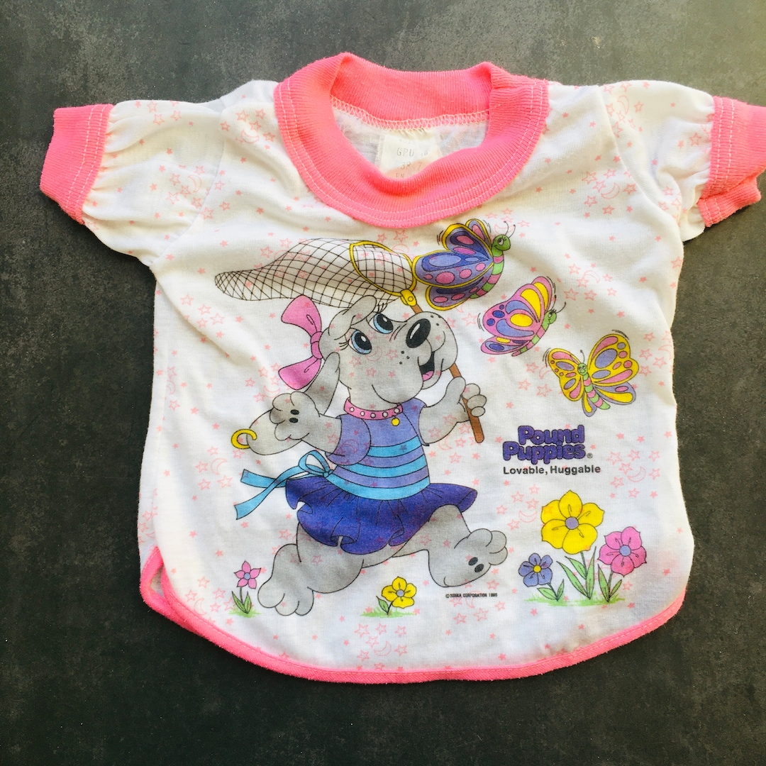 Bates Jama Vintage Baby Doll Clothes Pink Pound Puppies Pajamas 1986 - Etsy