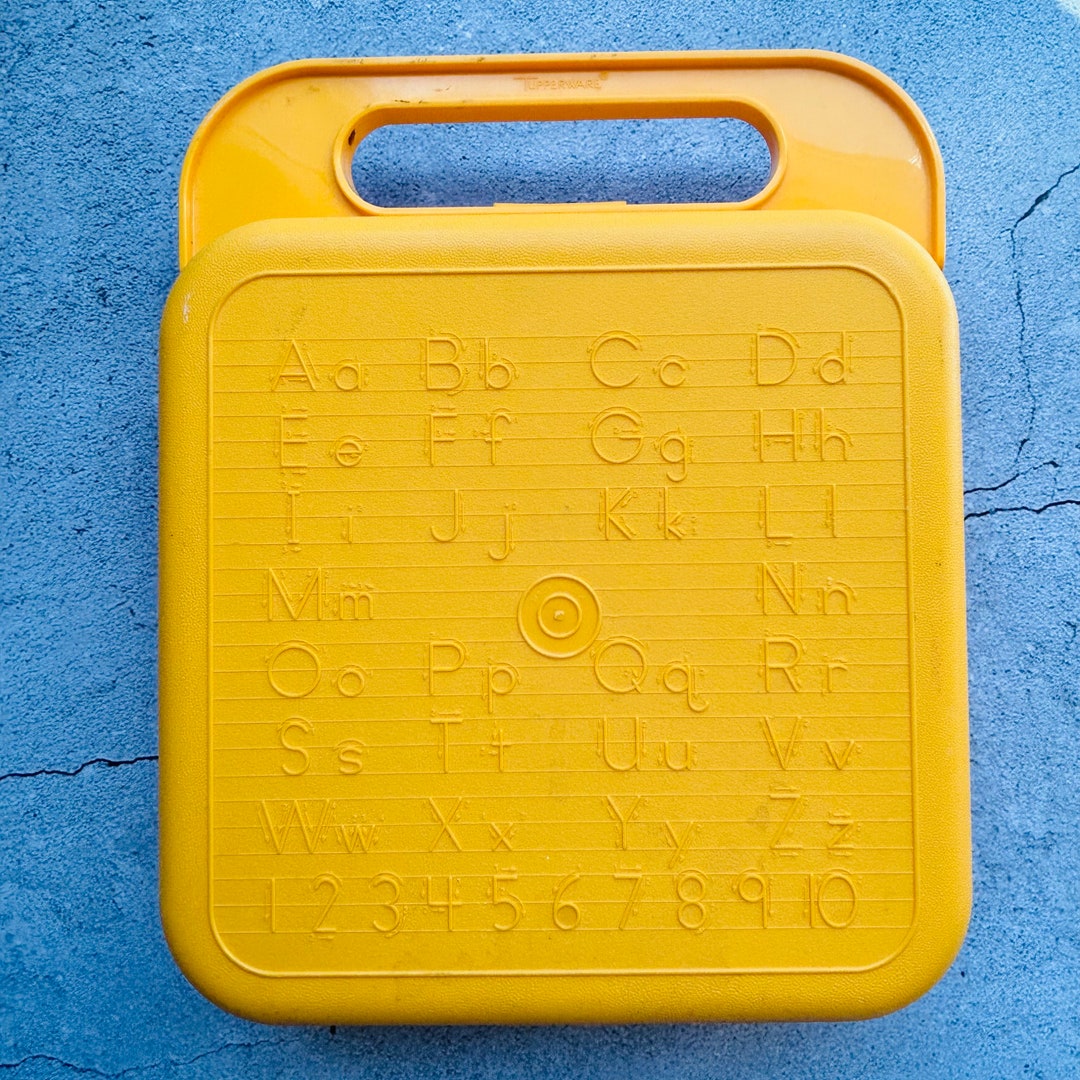 Tupperware Golden Yellow Alphabet Vintage School Lunch Box - Etsy