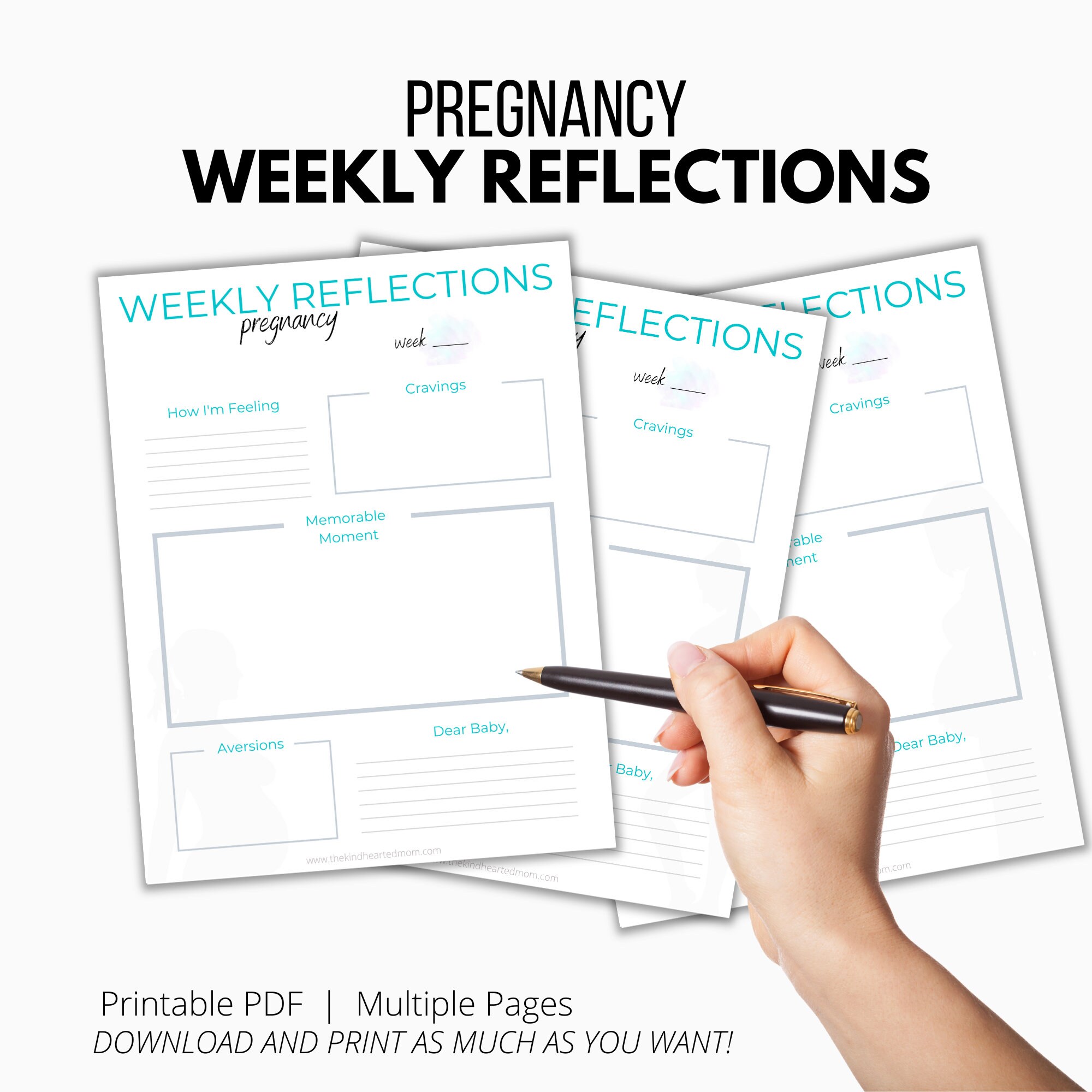Printable Weekly Pregnancy Reflection Journal - Etsy