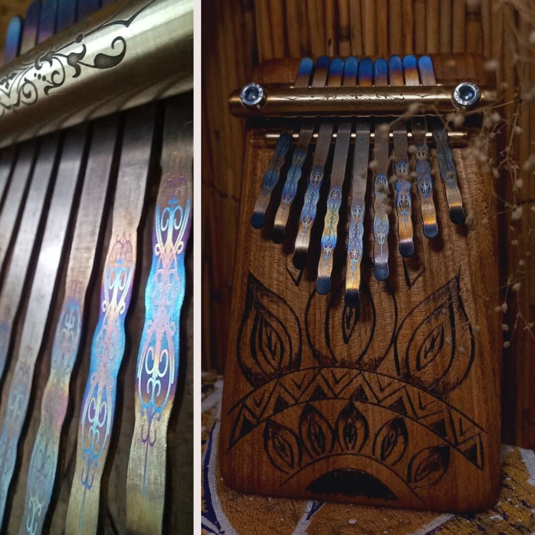 Titanium Reed Kalimba Mini Piano Custom Handmade Musical Instrument, 9 ...