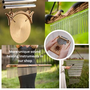 Sound Healing Chimes for Music Therapy and Sound Bath -2in1, Handmade 9 ...