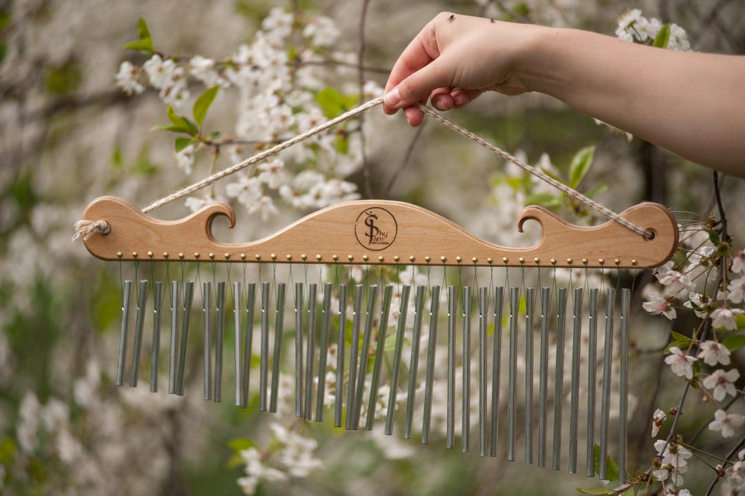 Sound Healing Wind Chimes – Wood Musical Instrument 33 Chime Bells for ...