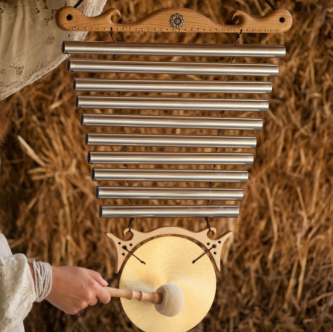 Sound Healing Instrument 2in1 - Chimes+gong, Flow Energy Chimes for ...