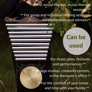 Sound Healing Chimes & Gong for Music Therapy 10 Note Bells Chime and ...