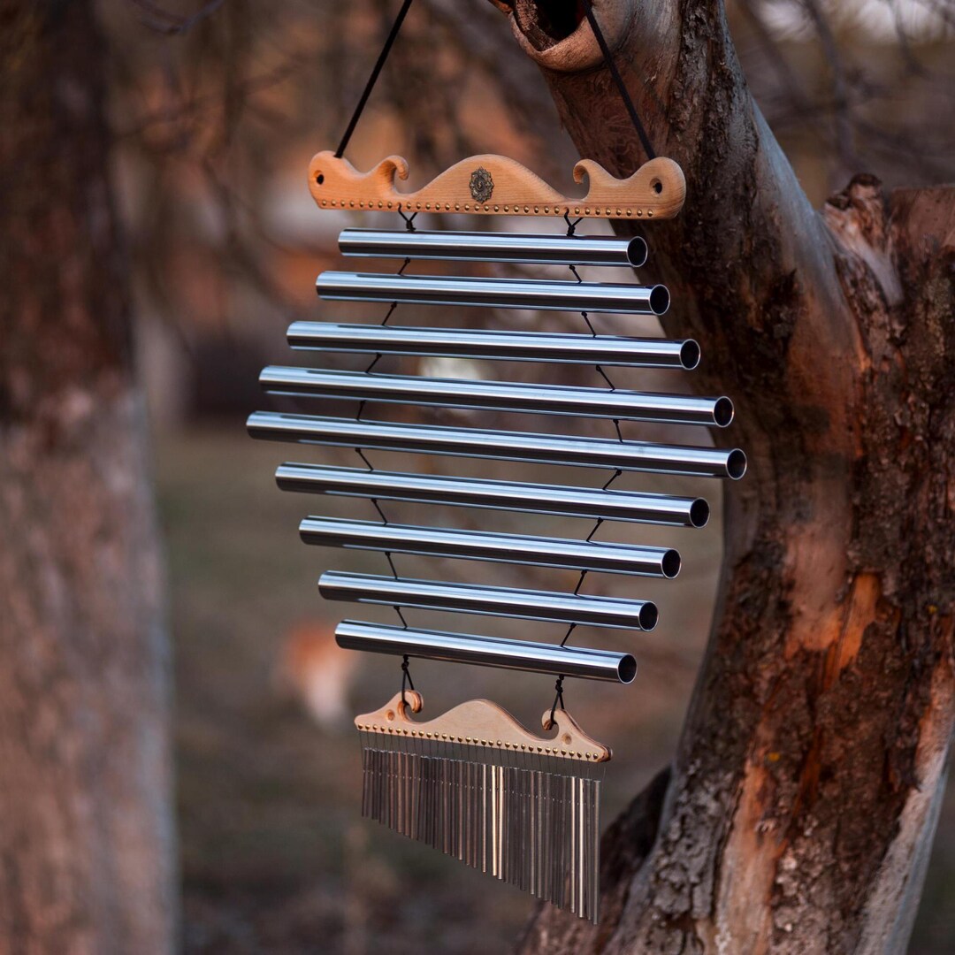 Sound Healing Chimes for Music Therapy and Sound Bath -2in1, Handmade 9 ...