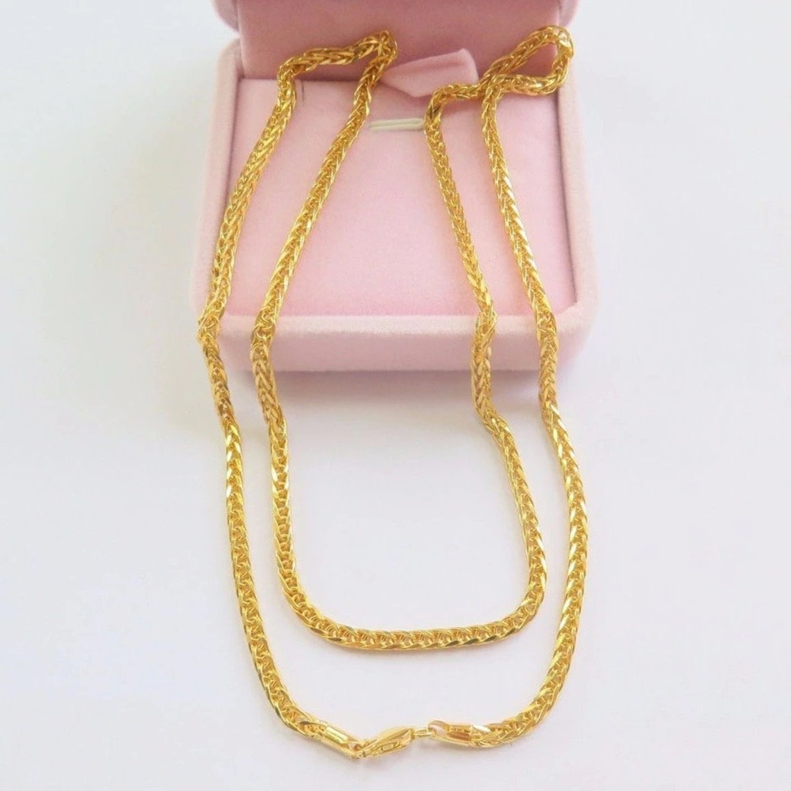 18k Solid Gold 8gram Au750 Yellow Gold Necklace Jewelry 23.6 - Etsy Canada