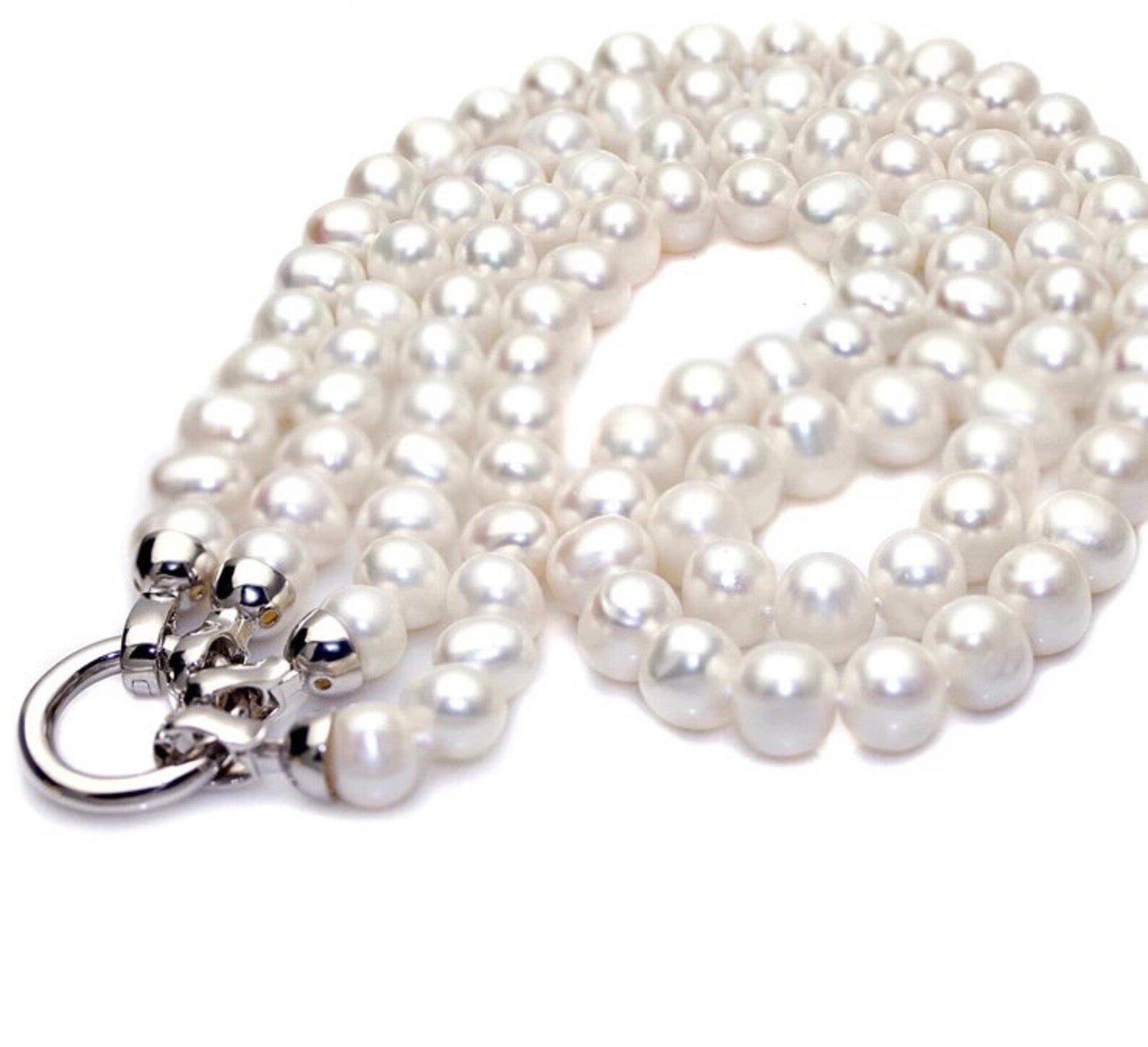 Classic Style Two Strands Natural Pearls Necklace Jewelry for Women - Etsy