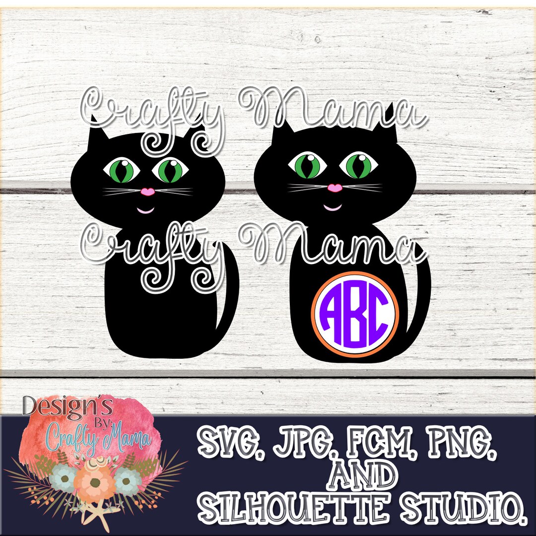 Kitty Cat Monogram Frame, Svg, Pdf, Jpg File, Digital Downloads ...