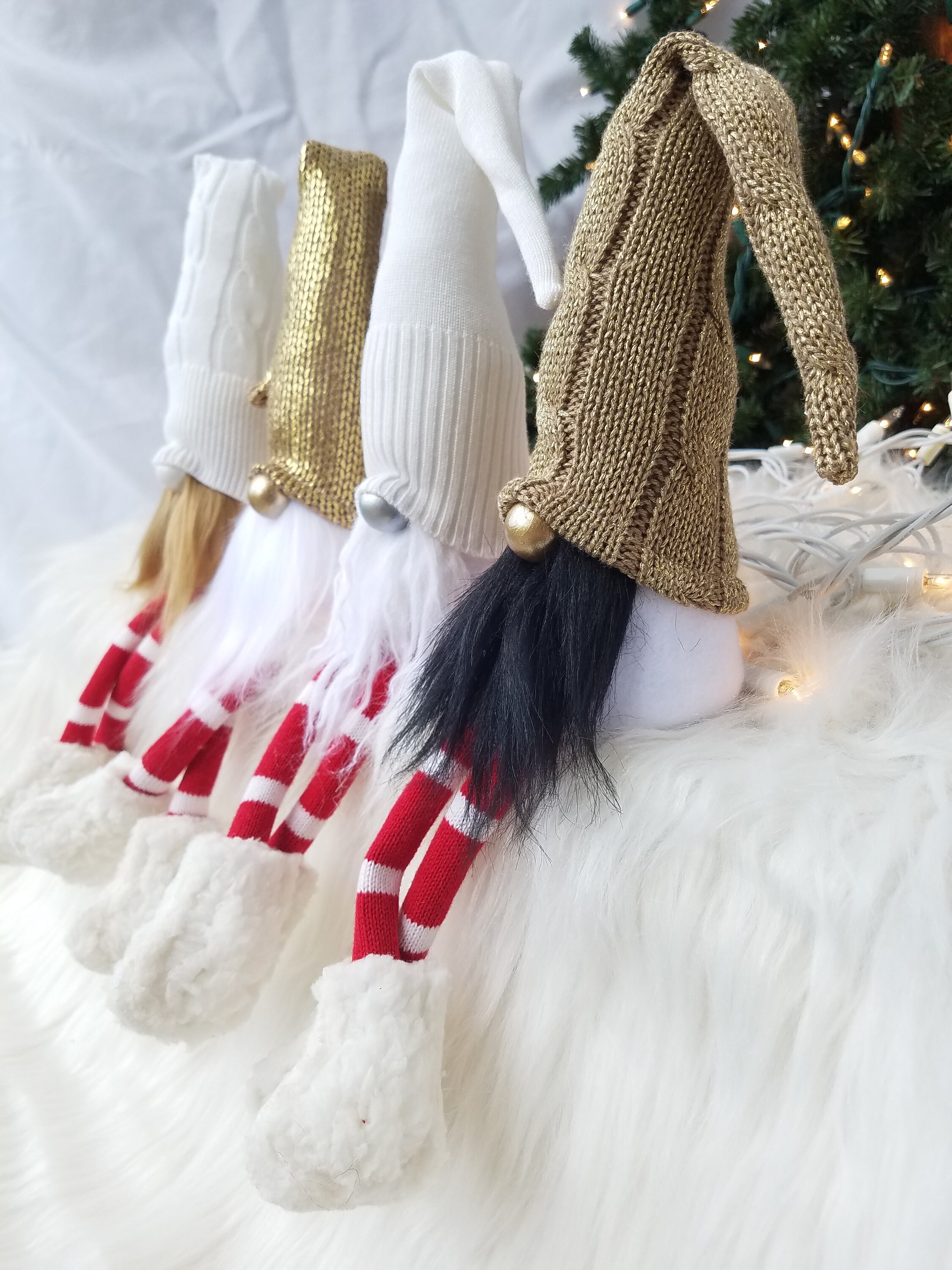 Desk Gnomes Festive Red Gnomes Striped Holiday Gnomes Red - Etsy UK