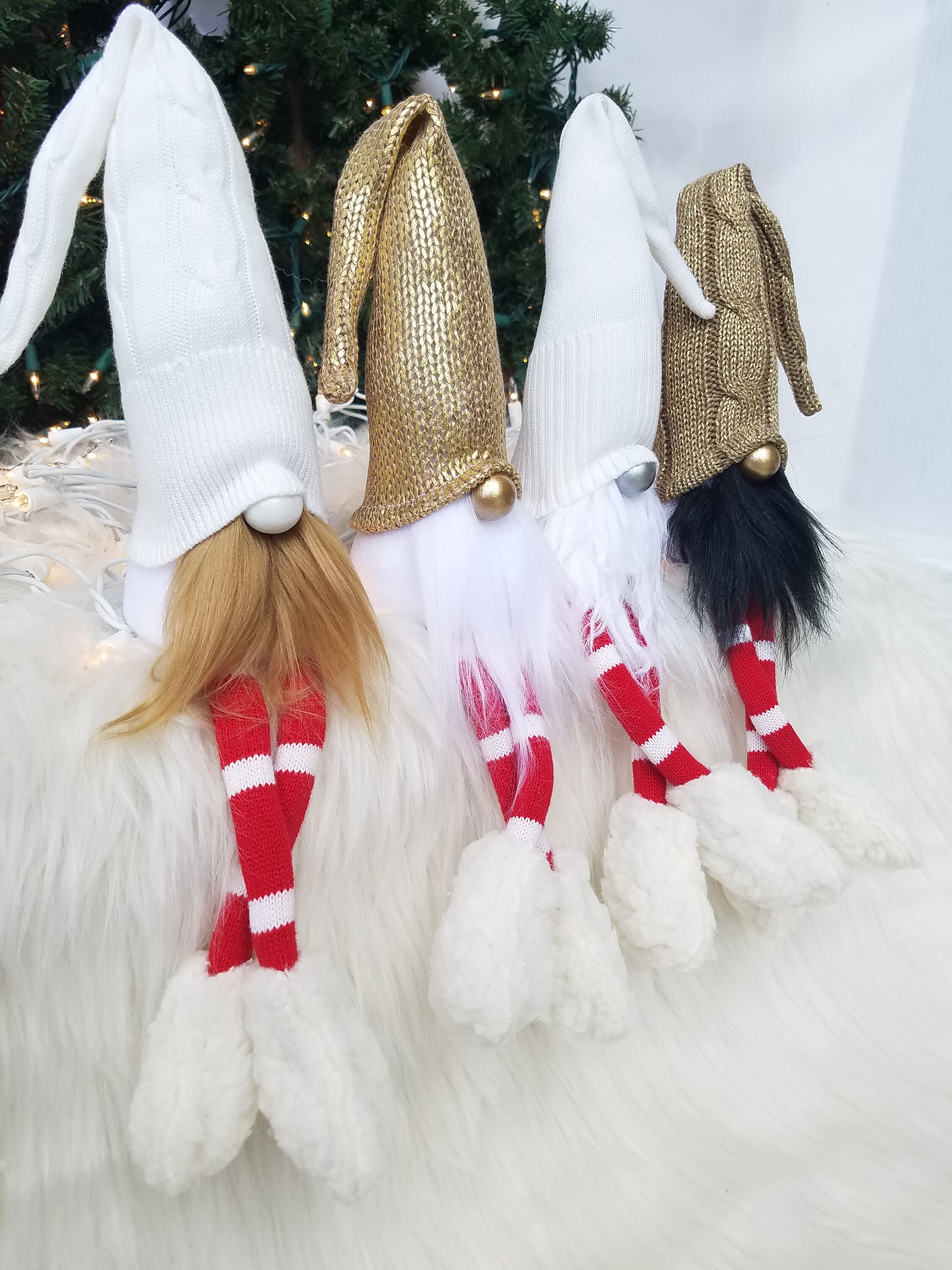 Desk Gnomes Festive Red Gnomes Striped Holiday Gnomes Red - Etsy UK