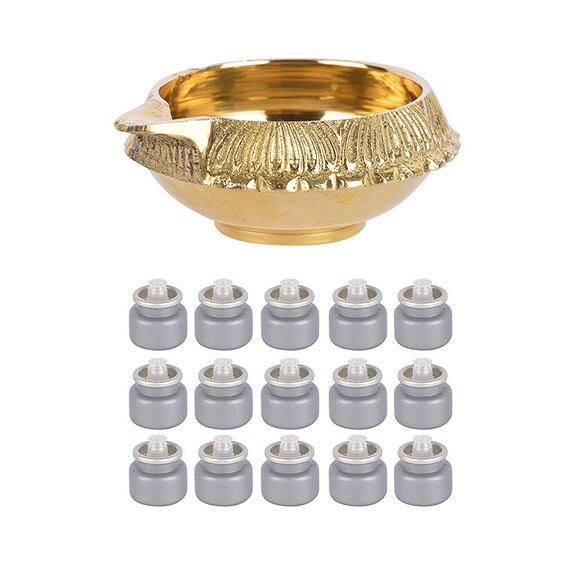 Kubera Deep Pooja Lamp/diya With 15 Nos. 4-hour Oil Refills - Etsy