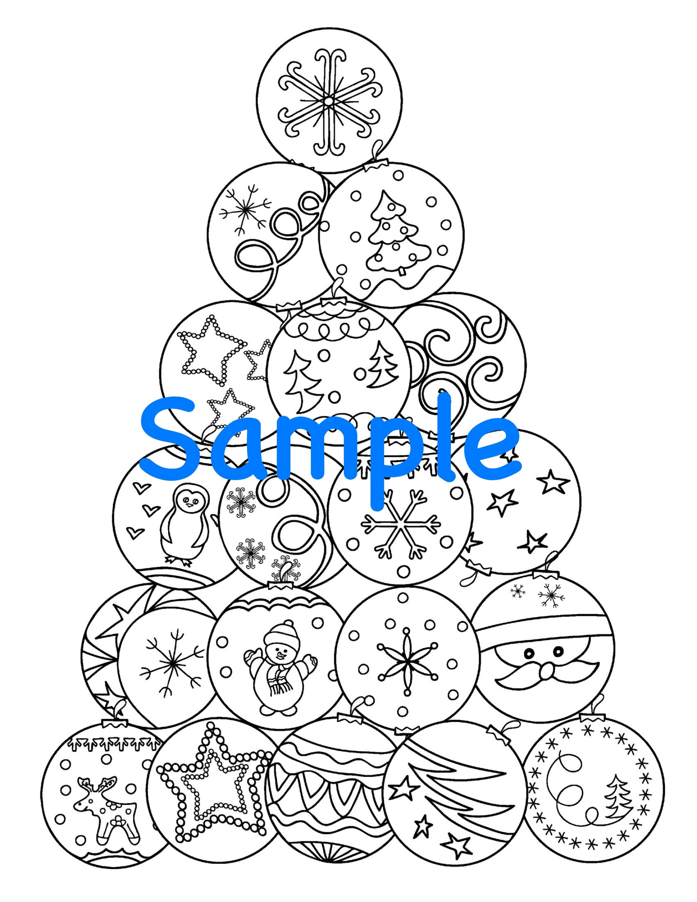 70 Pg Christmas Coloring Book; Santa; Snowman; Reindeer; Trees; Wreaths ...
