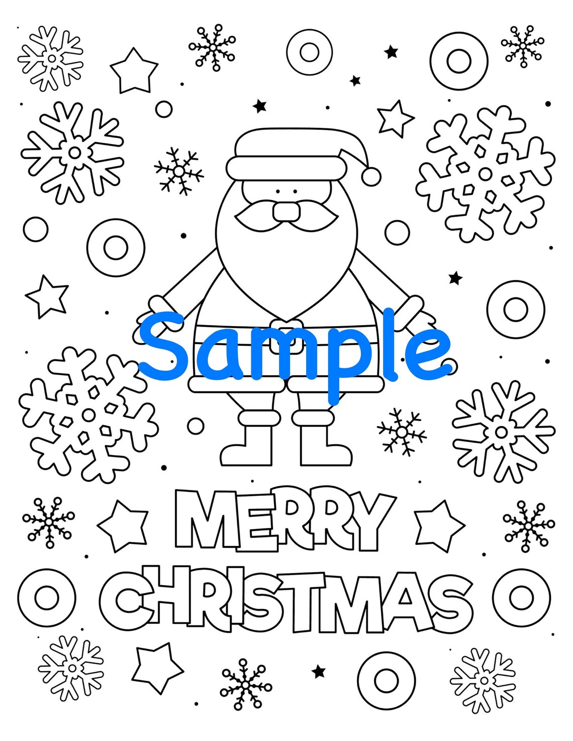 70 Pg Christmas Coloring Book Santa Snowman Reindeer Trees Wreaths Kids ...