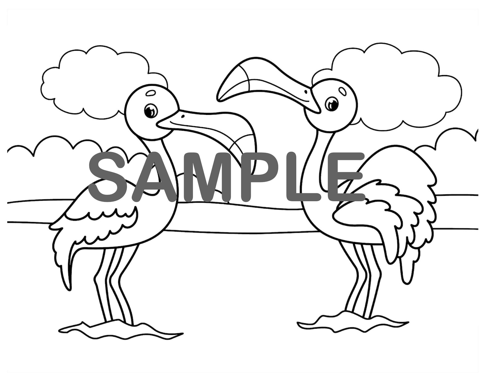 16 Flying Animal Coloring Sheets; Birds; Hawk; Flamingo; Bat; Coloring ...