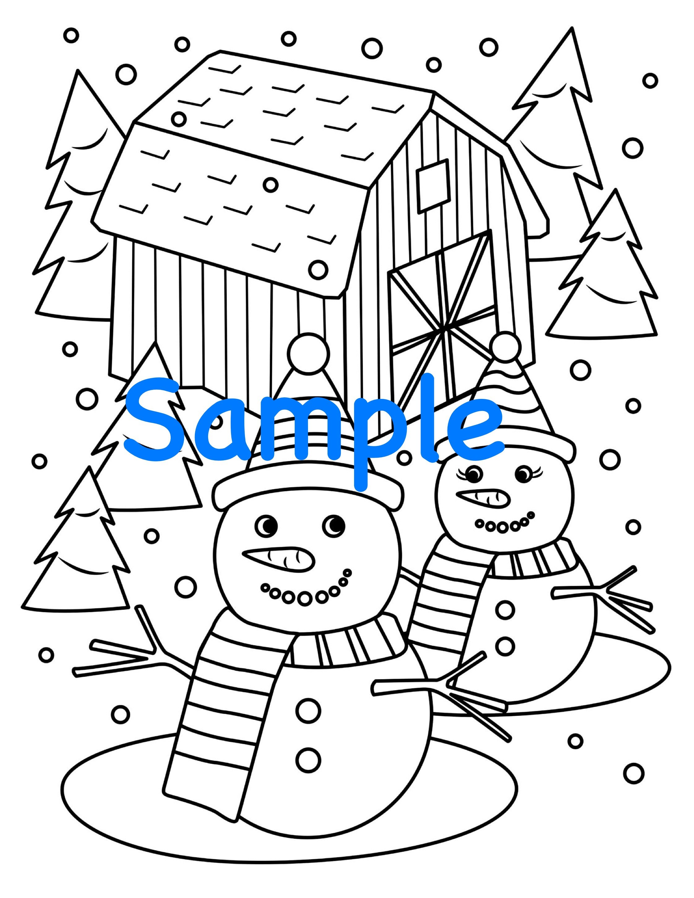 70 Pg Christmas Coloring Book; Santa; Snowman; Reindeer; Trees; Wreaths ...