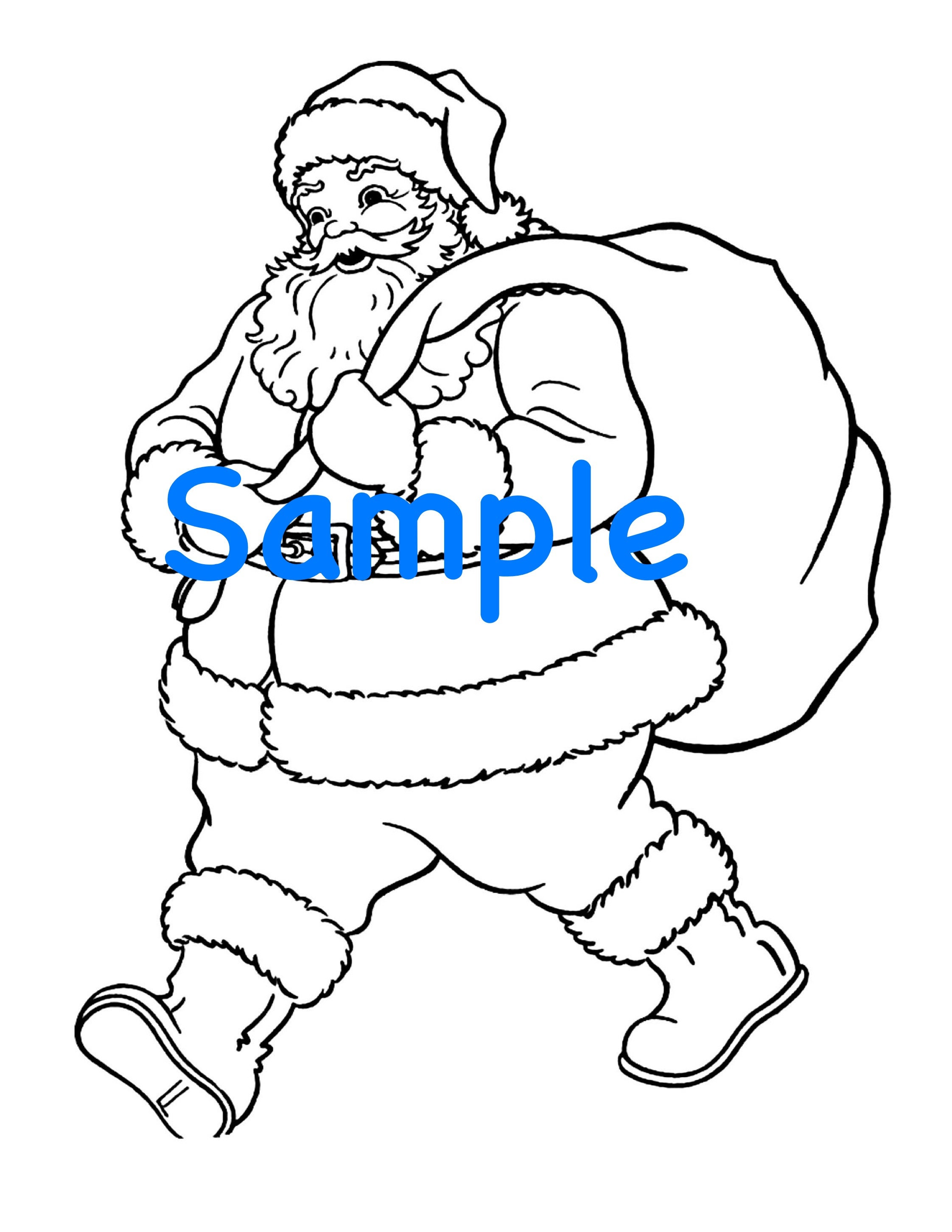 70 Pg Christmas Coloring Book; Santa; Snowman; Reindeer; Trees; Wreaths ...