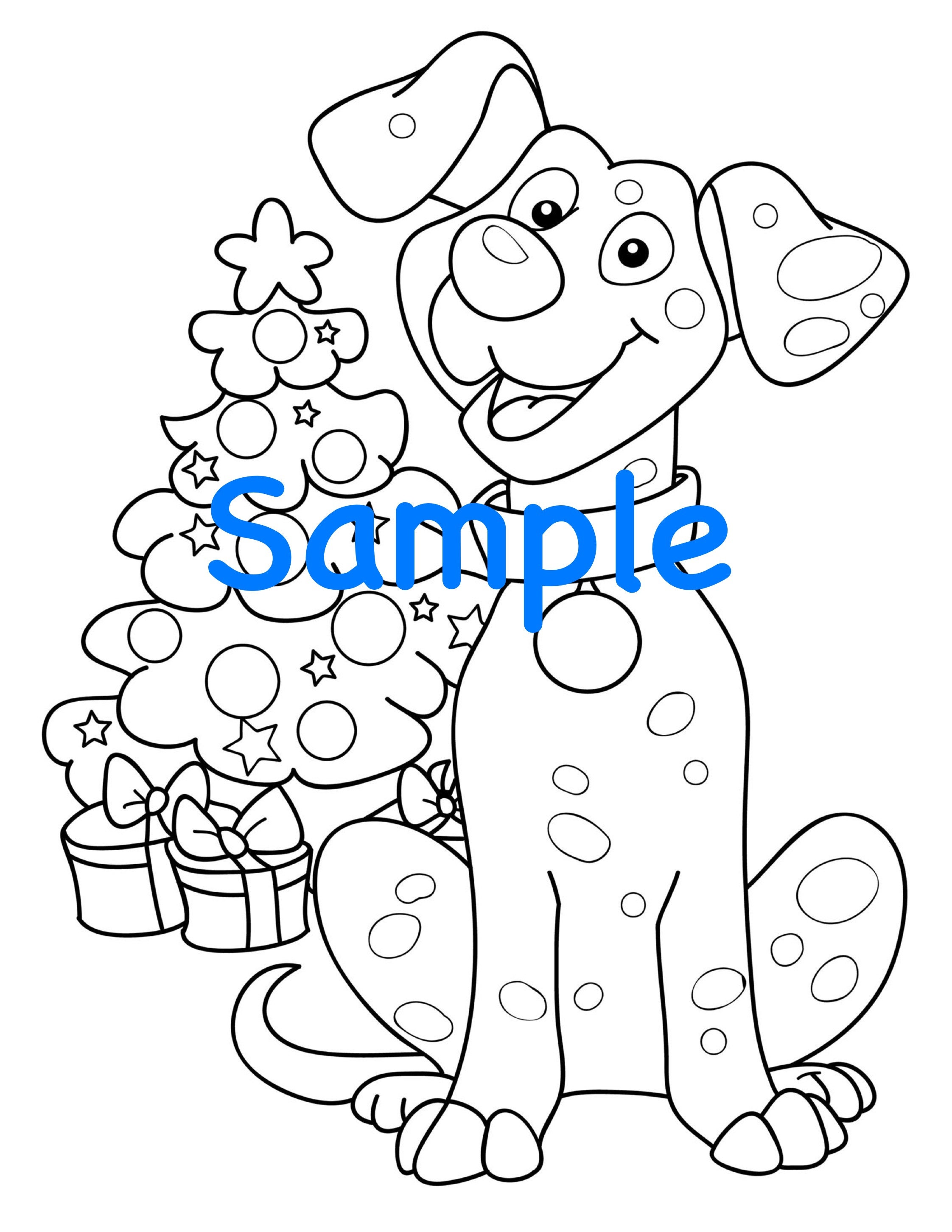 70 Pg Christmas Coloring Book; Santa; Snowman; Reindeer; Trees; Wreaths ...