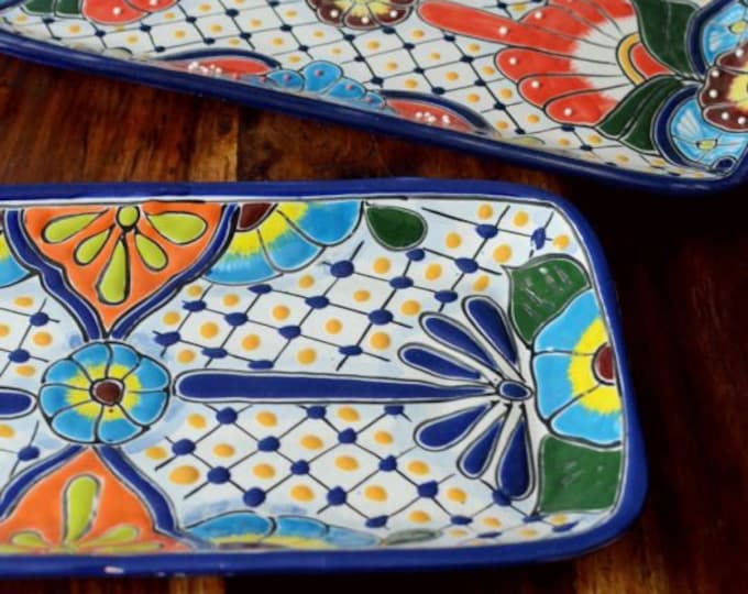 Talavera Hand-painted Mexican Ceramic Serving Tray - Etsy