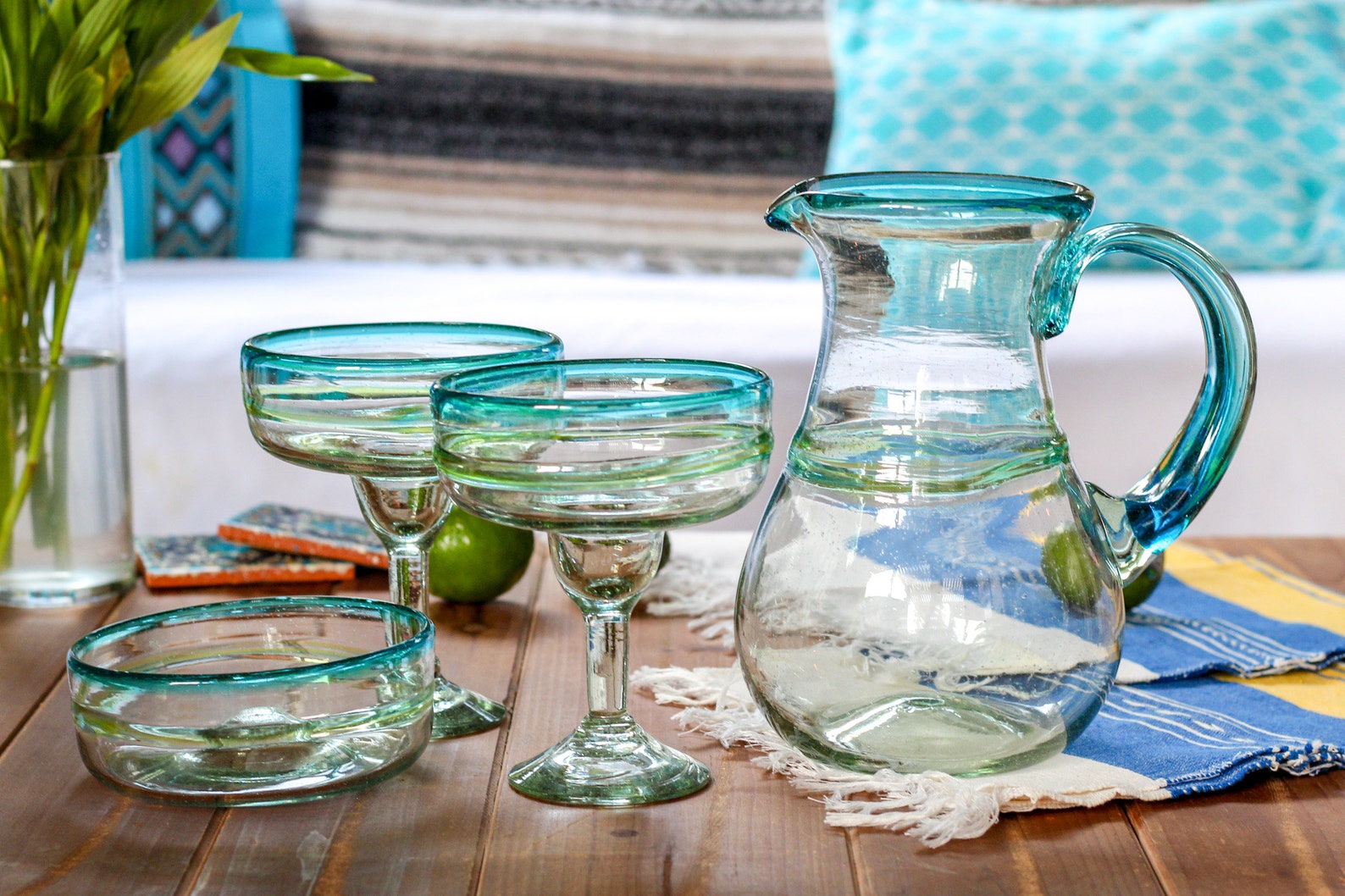 Hand Blown Glass Pitcher - Etsy