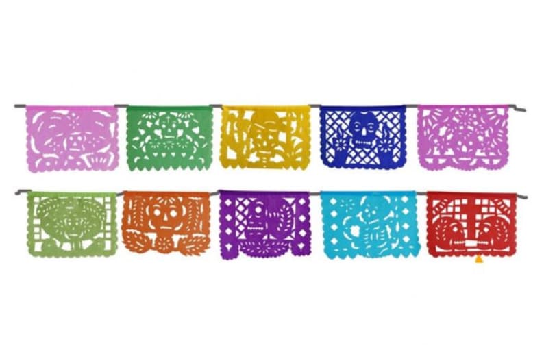 Papel Picado Mexican Papel Picado Banner Fiesta Banner Dia - Etsy