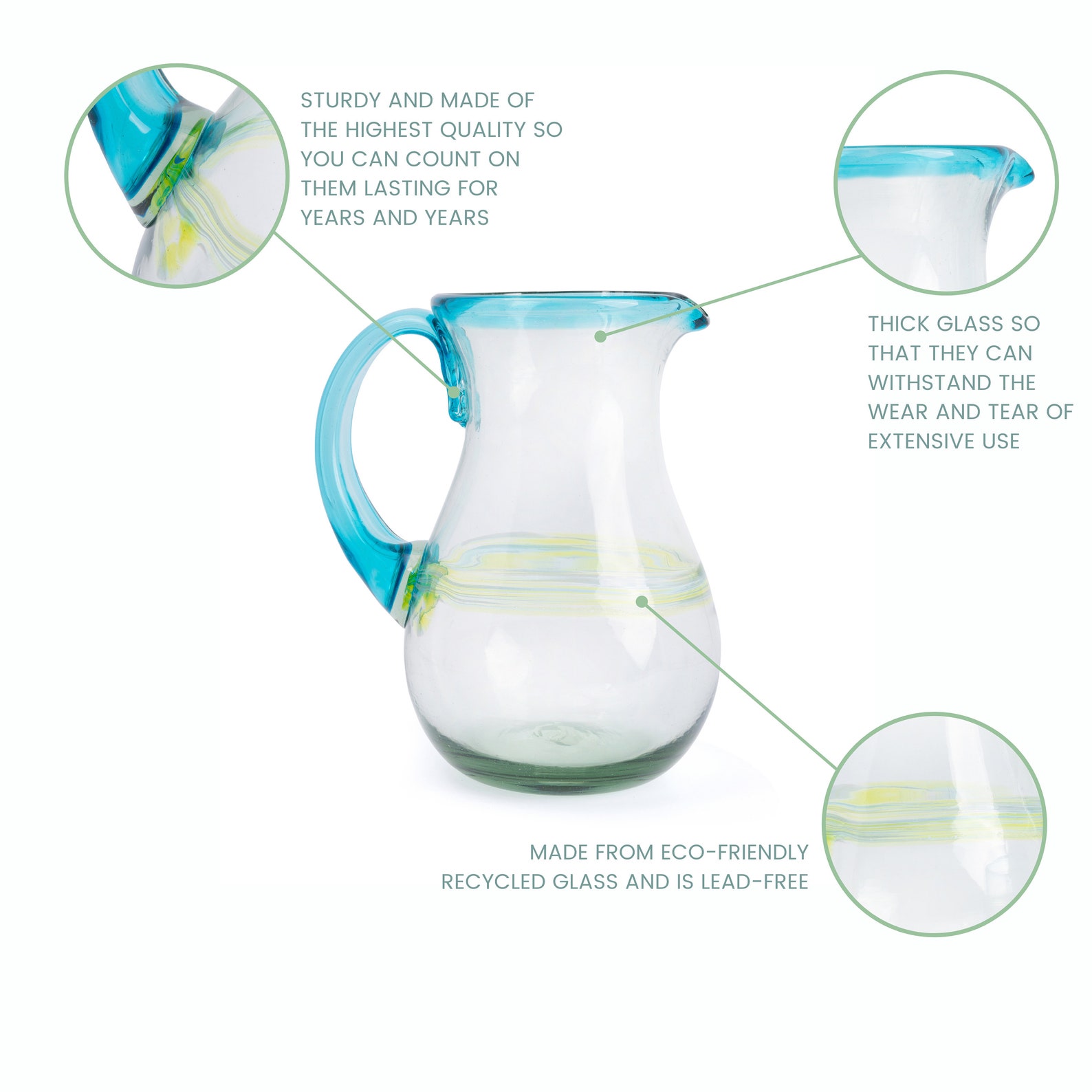 Hand Blown Glass Pitcher - Etsy