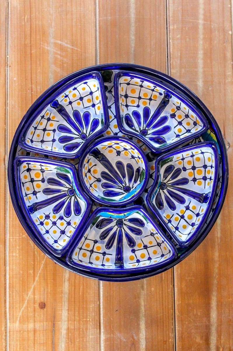 Talavera Hand-painted Mexican Ceramic Floral Platter - Etsy