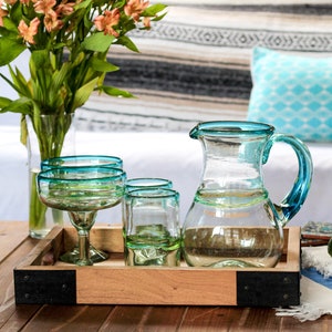 Hand Blown Glass Pitcher - Etsy