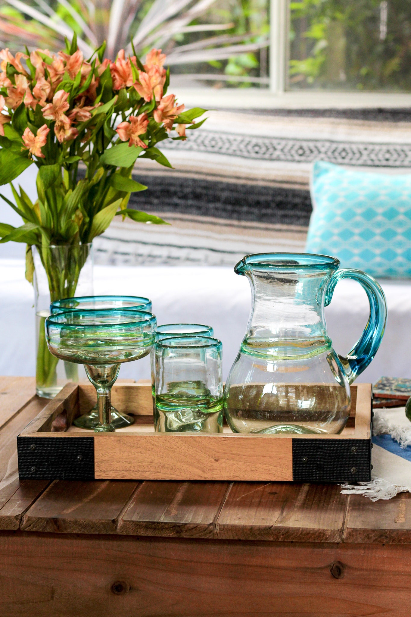 Hand Blown Glass Pitcher - Etsy