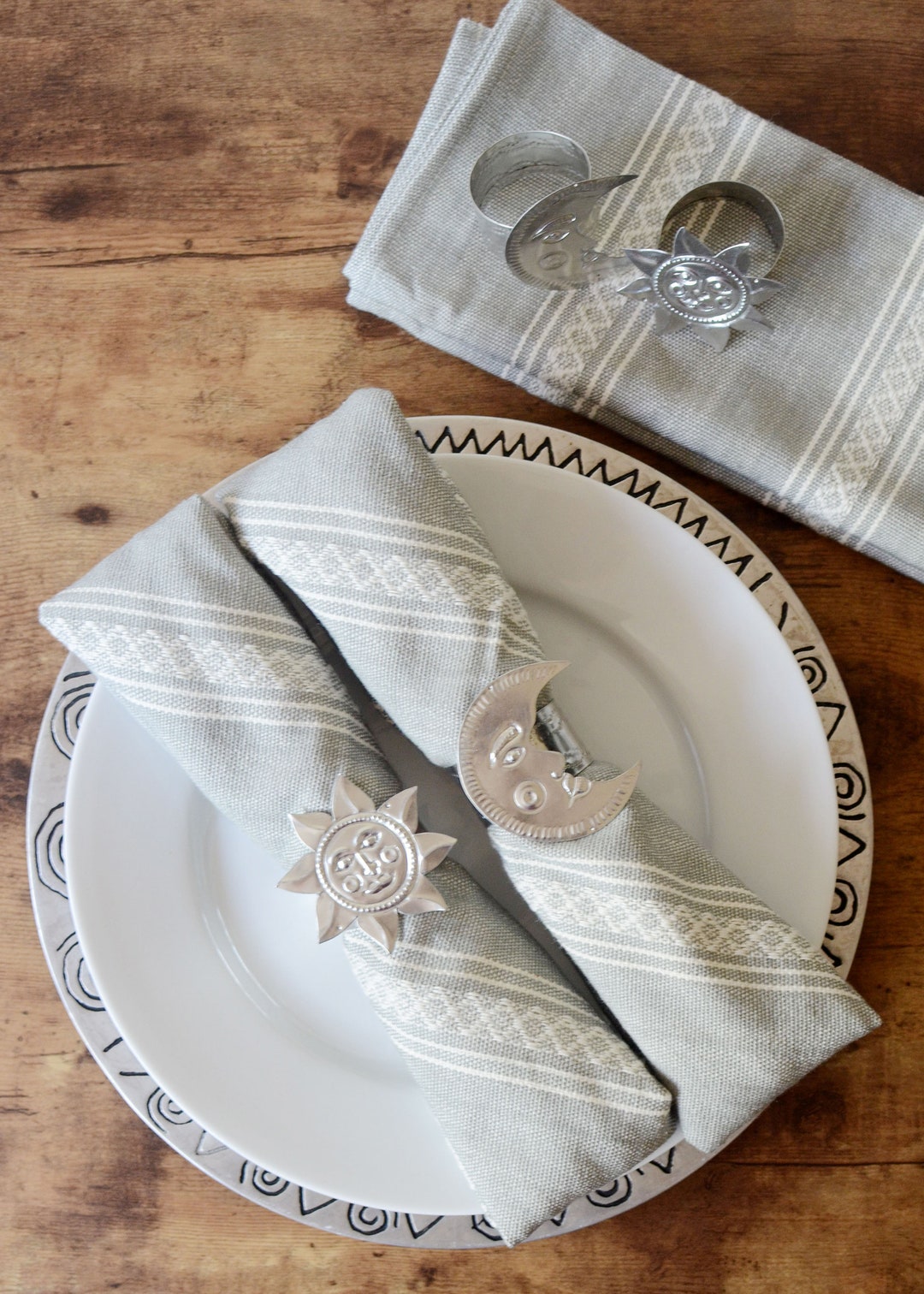 Handwoven Mexican Napkin and Napkin Ring Set - Etsy