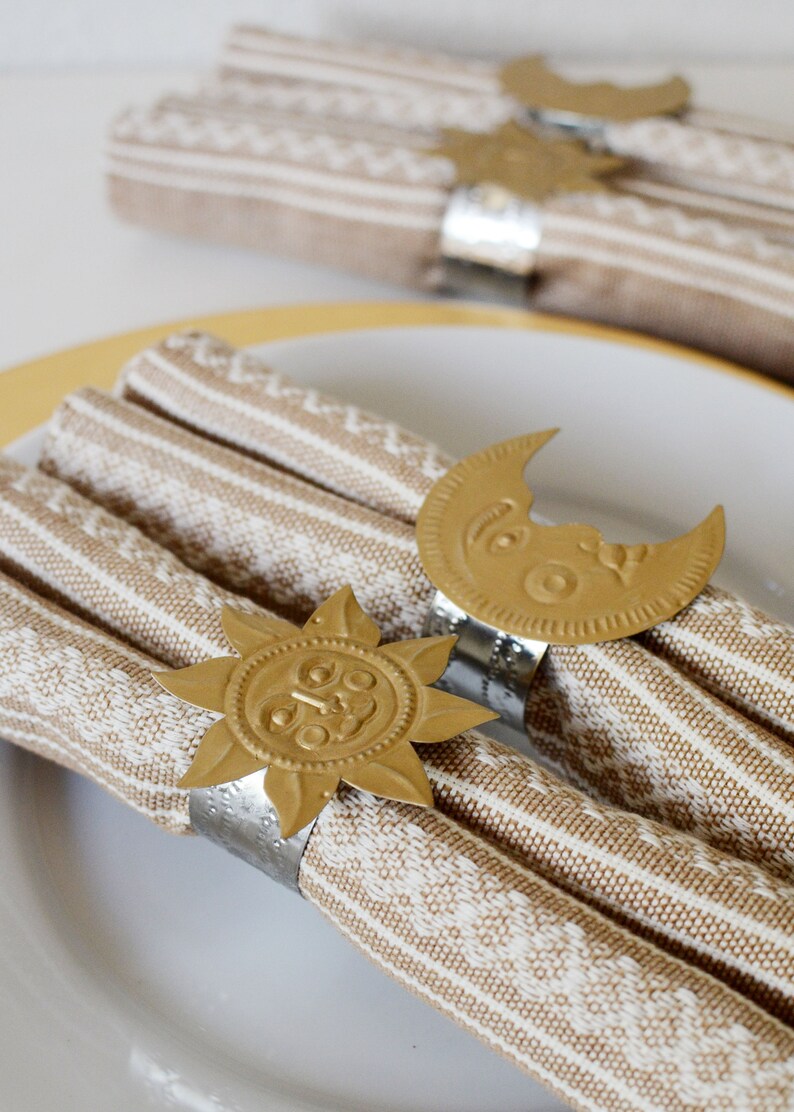 Handwoven Mexican Napkin and Napkin Ring Set - Etsy