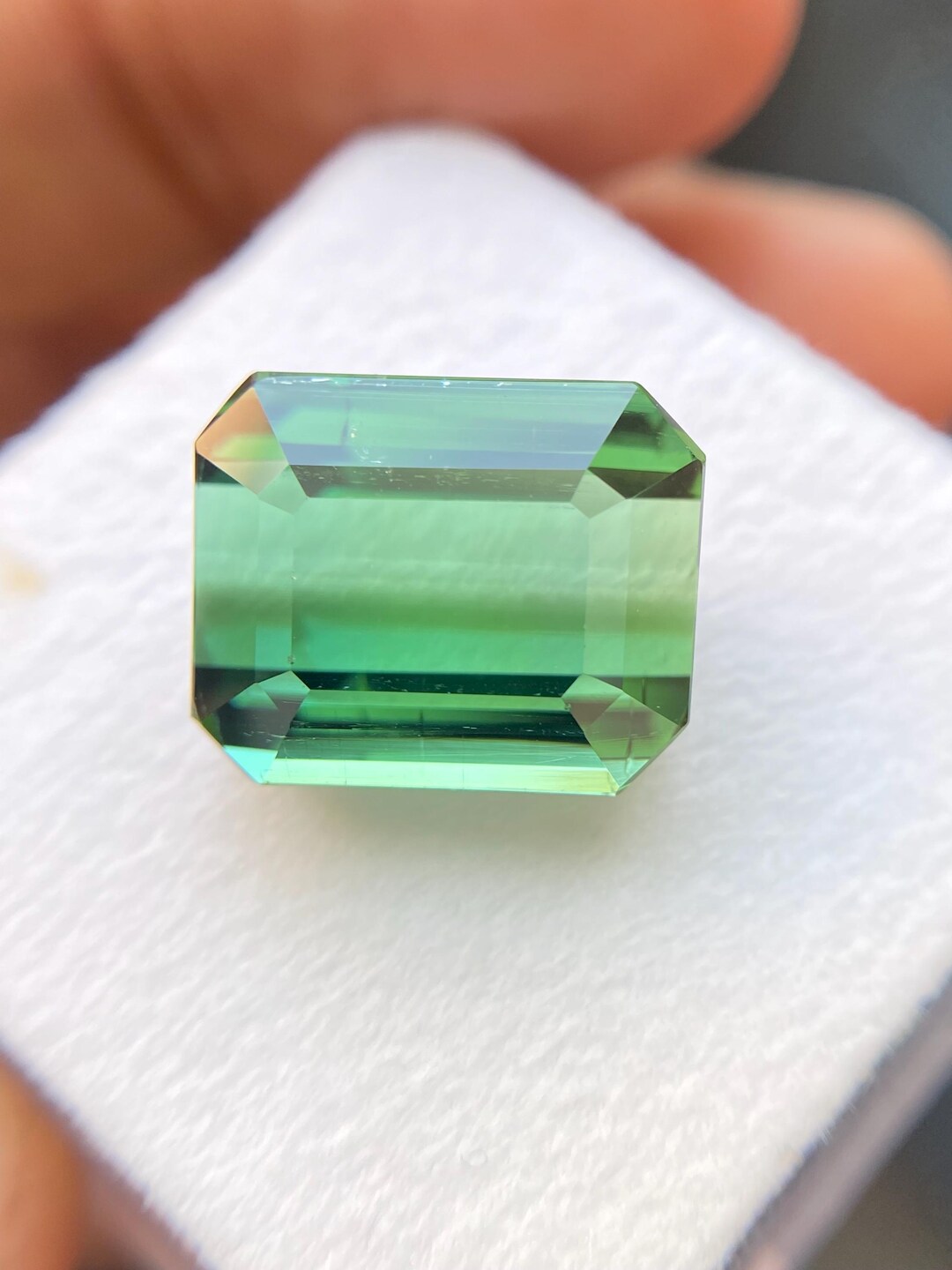 Mint Green Tourmaline Shape Octo, Eye Clean Size : 12.00 14.50 8.00 Mm ...
