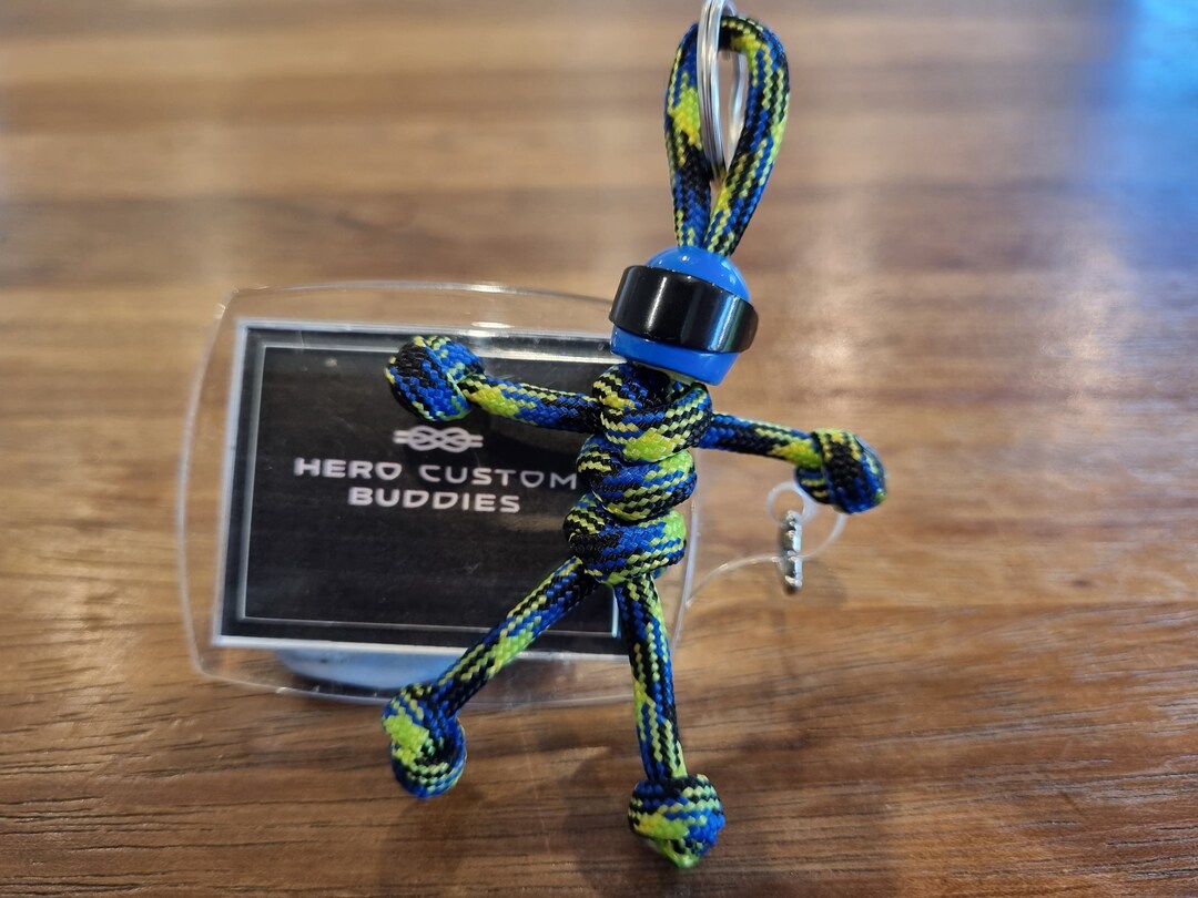 Motorbiker Paracord Keyring Keychain Yellow and Blue Camo Gifts for ...