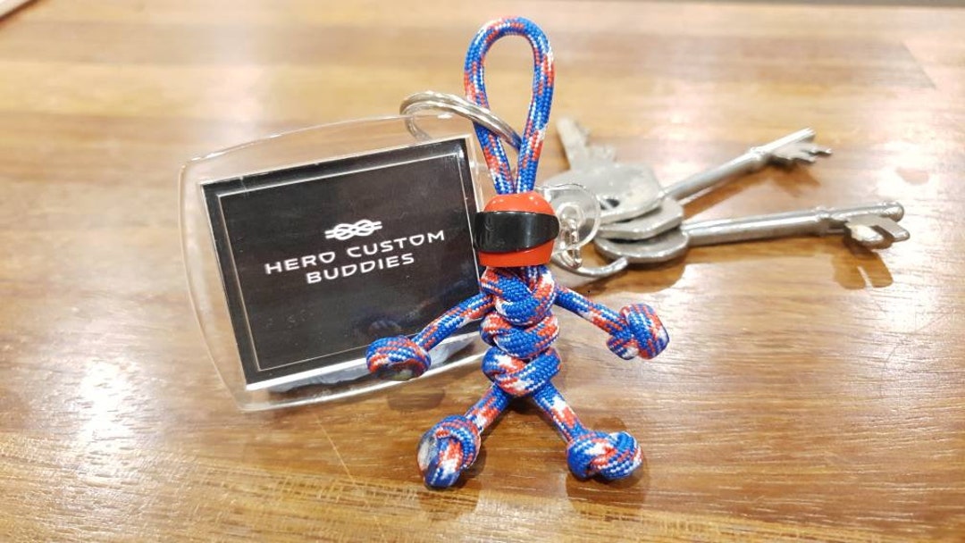 Motorbiker Paracord Keyring Keychain Red White Blue Gifts for Bikers - Etsy