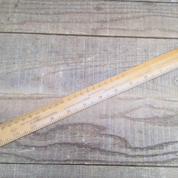 Vintage Wooden Ruler - Etsy