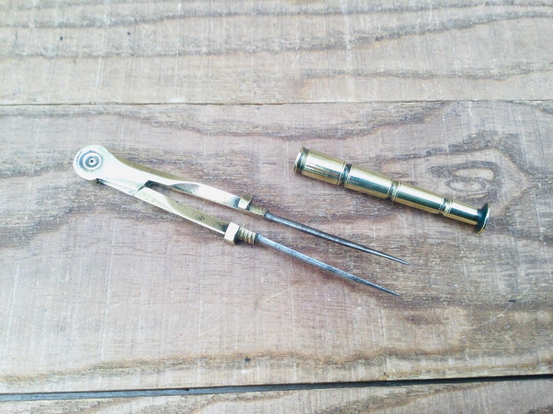 Antique 5 Brass & Steel Dividers With Brass Screw Leg Enclosure Case - Etsy