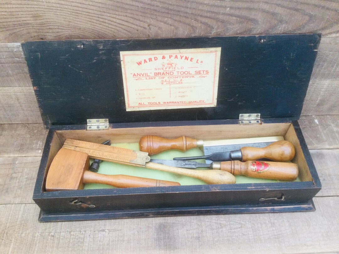 Ward & Payne Anvil Brand Wooden Tool Box Set No. 2 - Etsy