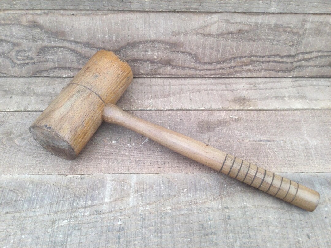 Vintage Carpentry Round Wooden Mallet - Etsy
