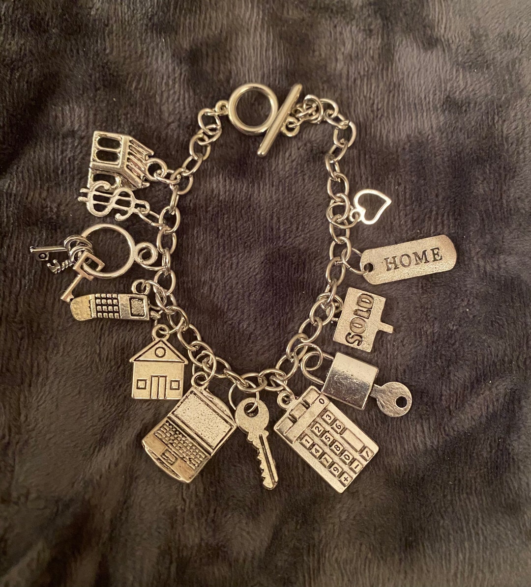 Realtor Real Estate Charm Bracelet Handmade Free Organza Gift Bag - Etsy