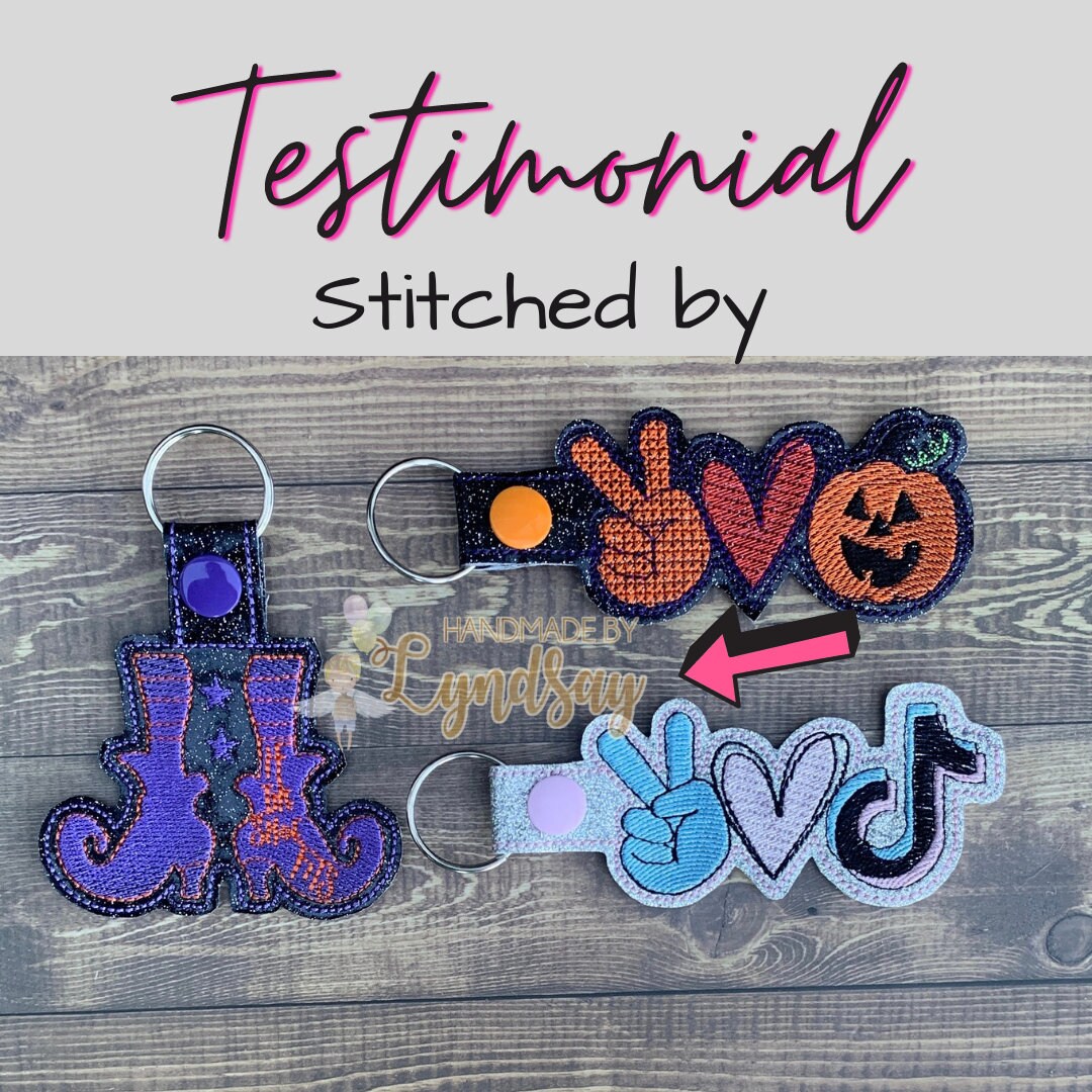 Halloween Embroidery Designs, ITH Machine Embroidery Designs, Key Fob ...