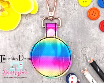 Blank Circle ITH Key Fob Embroidery Design File - Etsy