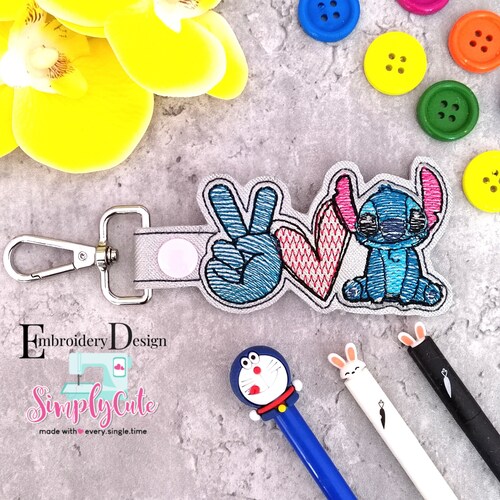 ITH in the Hoop Key Fob Embroidery Design in the Hoop Machine - Etsy