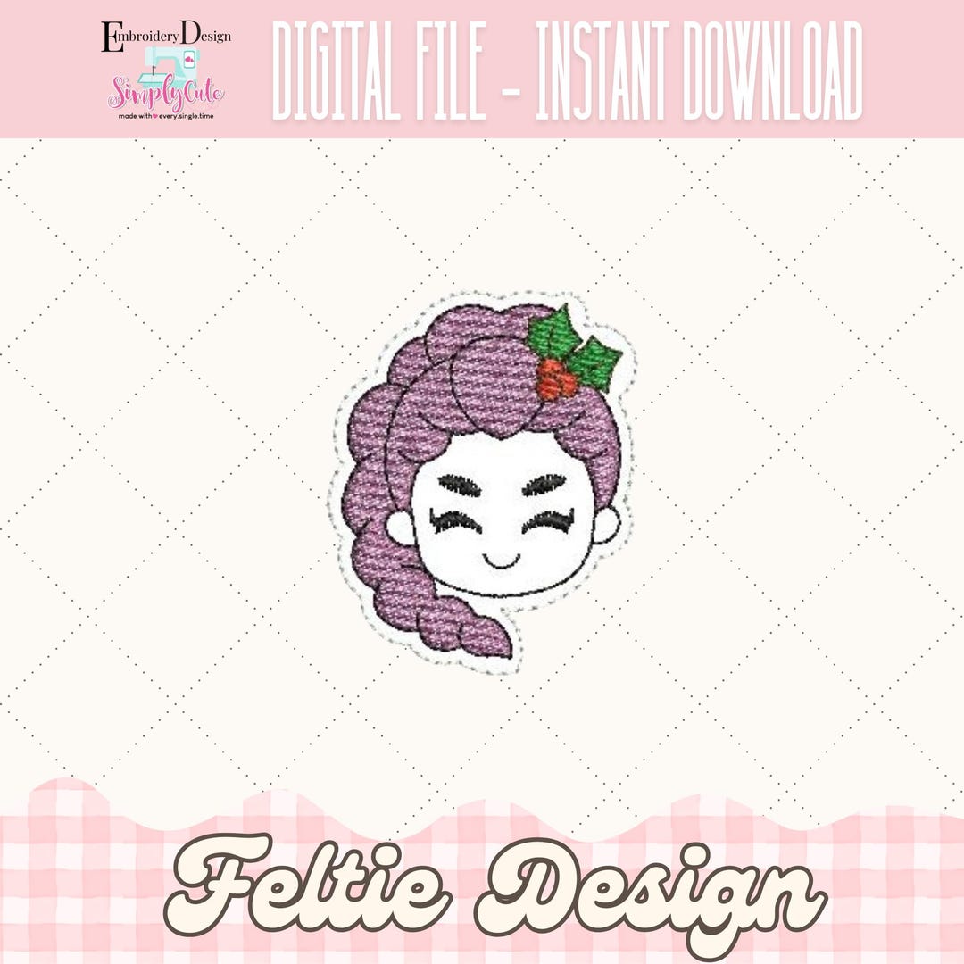 Christmas Girl Felties Embroidery Designs (digital Download Files) for ...